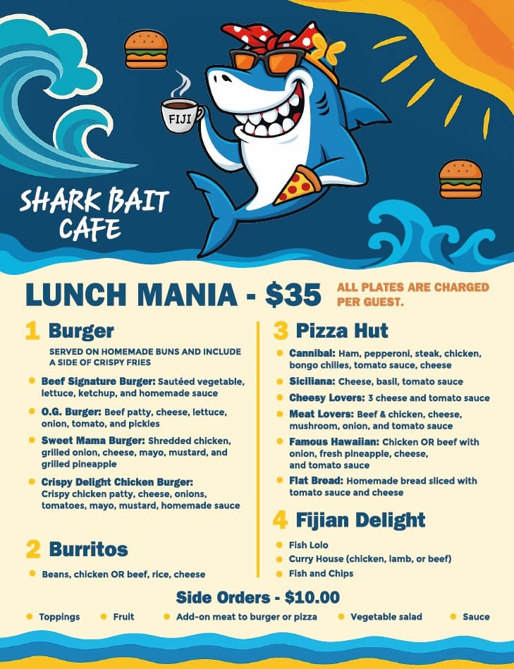 Shark Bait Cafe - Coral Coast Divers | The Best Shark Dive In Fiji